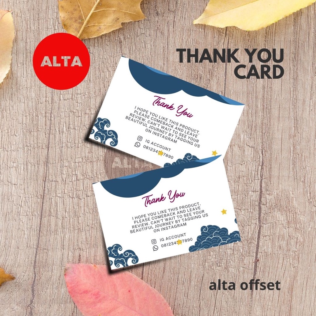 Jual Thank You Card | Kartu Pelanggan | Kartu Terimakasih | Kartu Toko ...