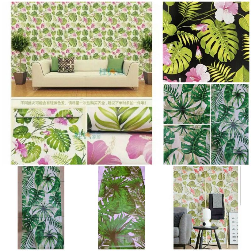 Jual New Motif Wallpaper Motif Daun Janda Bolong Daun Monstera