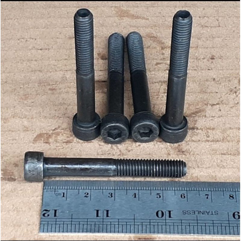 Jual BAUT L M8X60 BAJA M8 X 60 HITAM PANJANG 6CM KUNCI L6 L 6 HEX HEAD ...