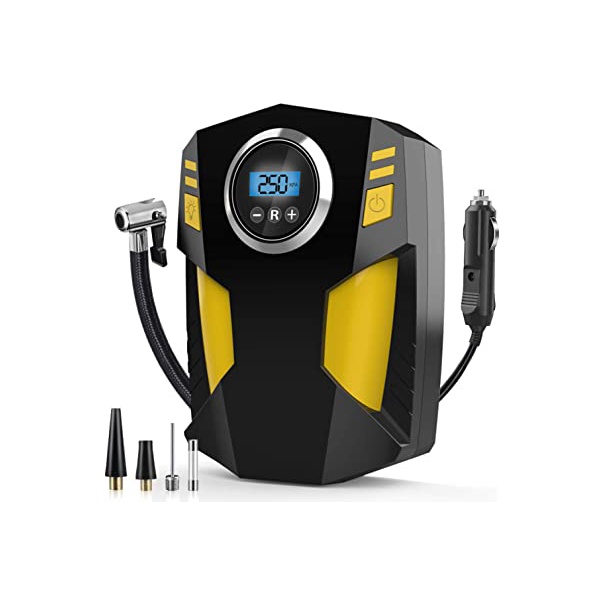 Jual pompa ban mobil elektrik portable 12v digital display Black series ...