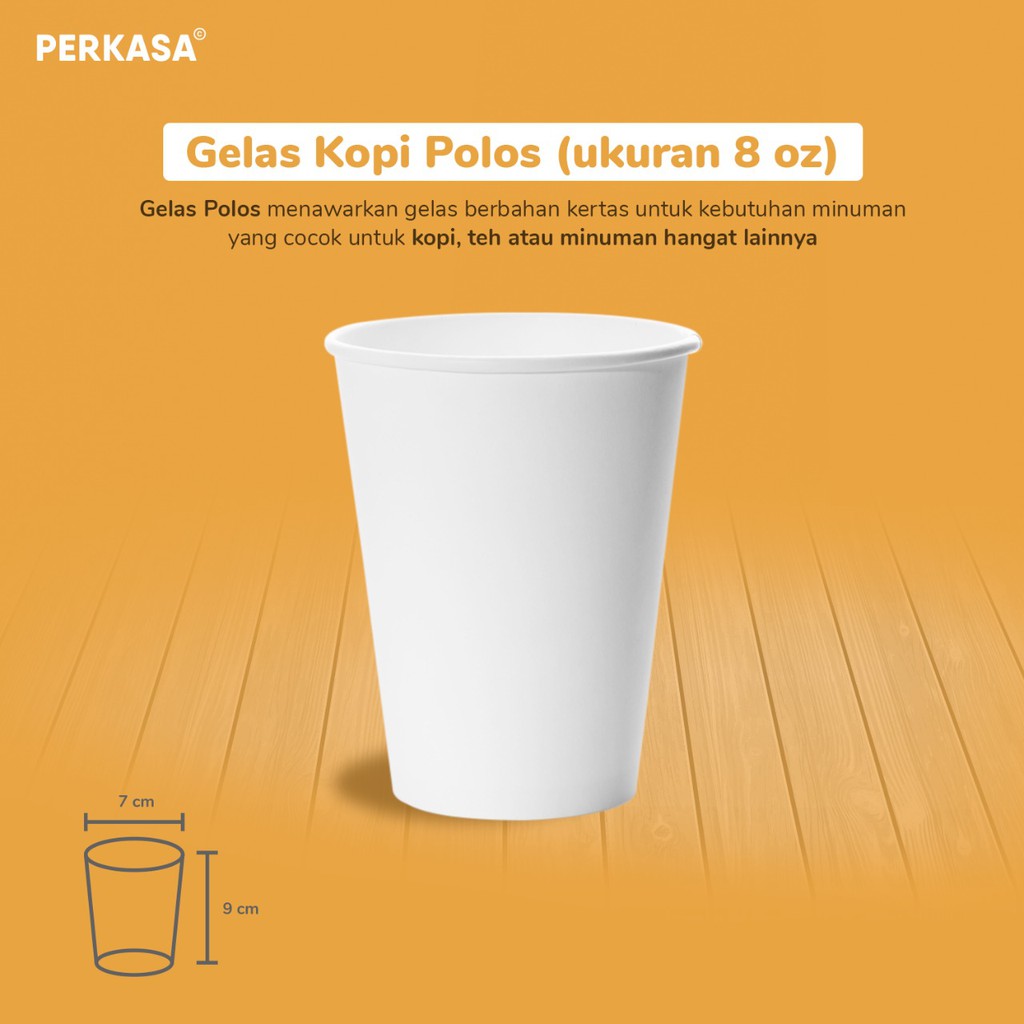 Jual Paper Cup Polos 8 oz isi 50 / Gelas Kertas / Gelas Kopi Polos (ukuran 8 oz) Murah Terlaris ...