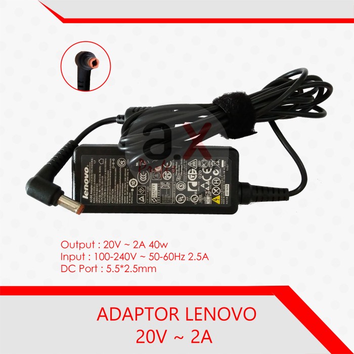 Jual Adaptor Original Laptop Lenovo 20V~2A (5.5*2.5mm) LN-A0403A3C ...