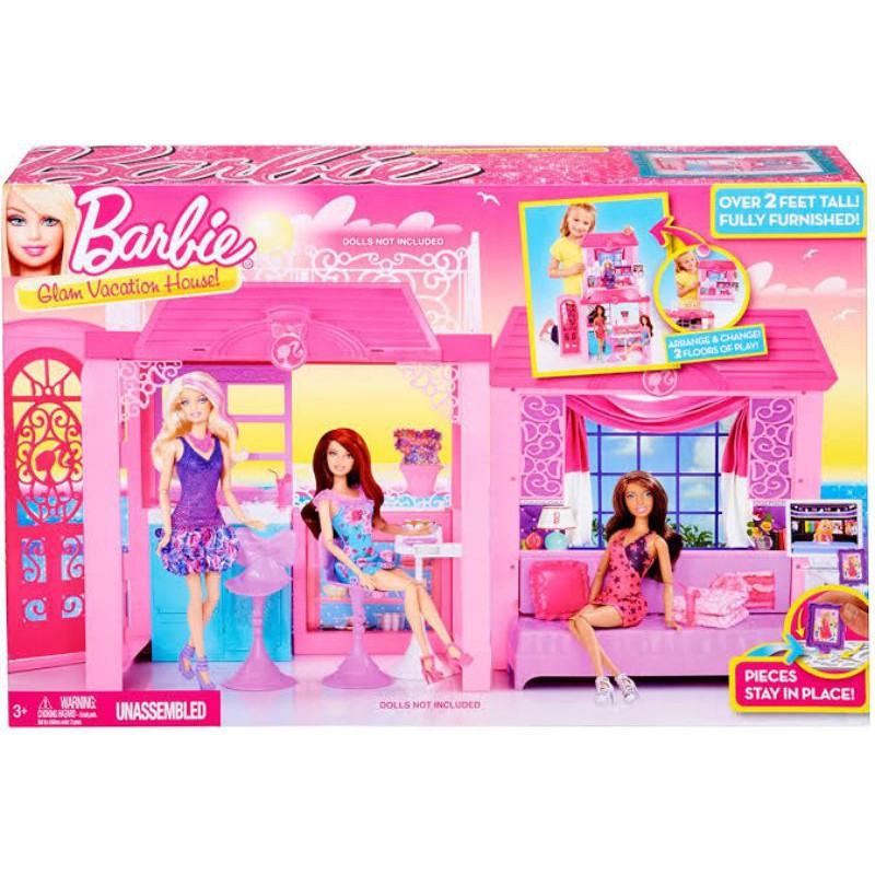 Jual Barbie Glam Vacation House fully Furnish Rumah Barbie Malibu ...