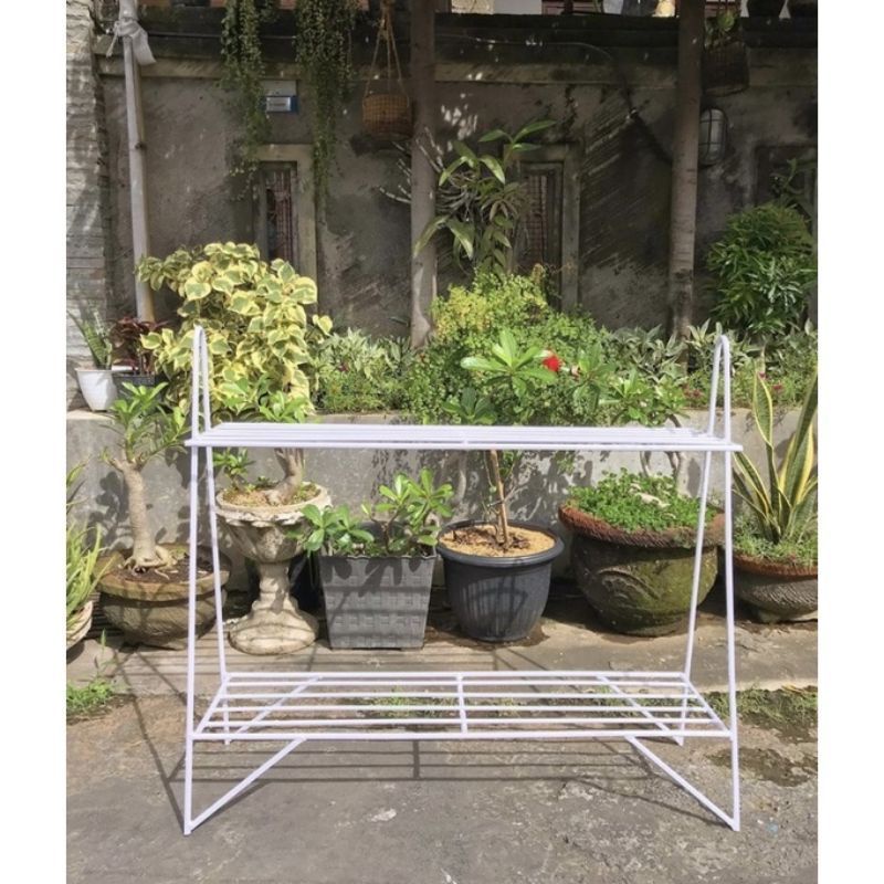 Jual RAK BUNGA 2 SUSUN STANDING POT BESI | Shopee Indonesia