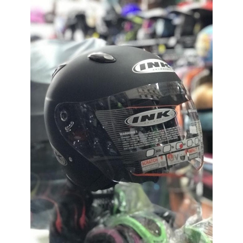 Jual Helm Half Face INK Centro Black Doff Ori | Shopee Indonesia