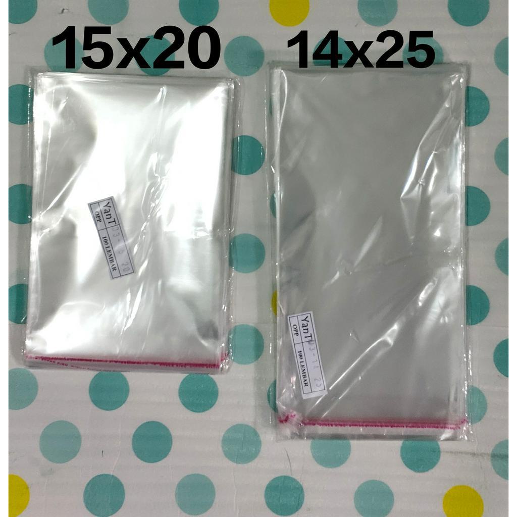 Jual Plastik OPP 10x25-14x25-15x20-15x25-12x25 tebal 03 lem seal ...