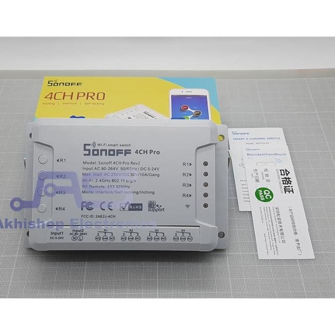 Jual Sonoff 4CH Pro R2 Smart Switch 4CH with RF Remote 433MHz Support ...