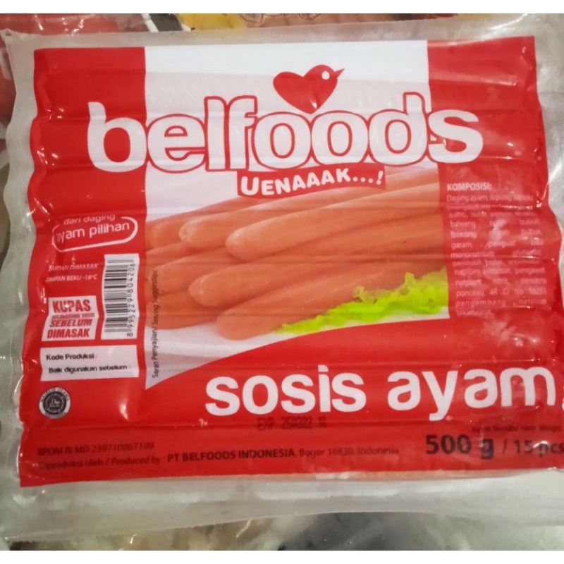 Jual Sosis Ayam Belfoods / Sosis Ayam / Sosis / Belfoods / Frozen Food ...