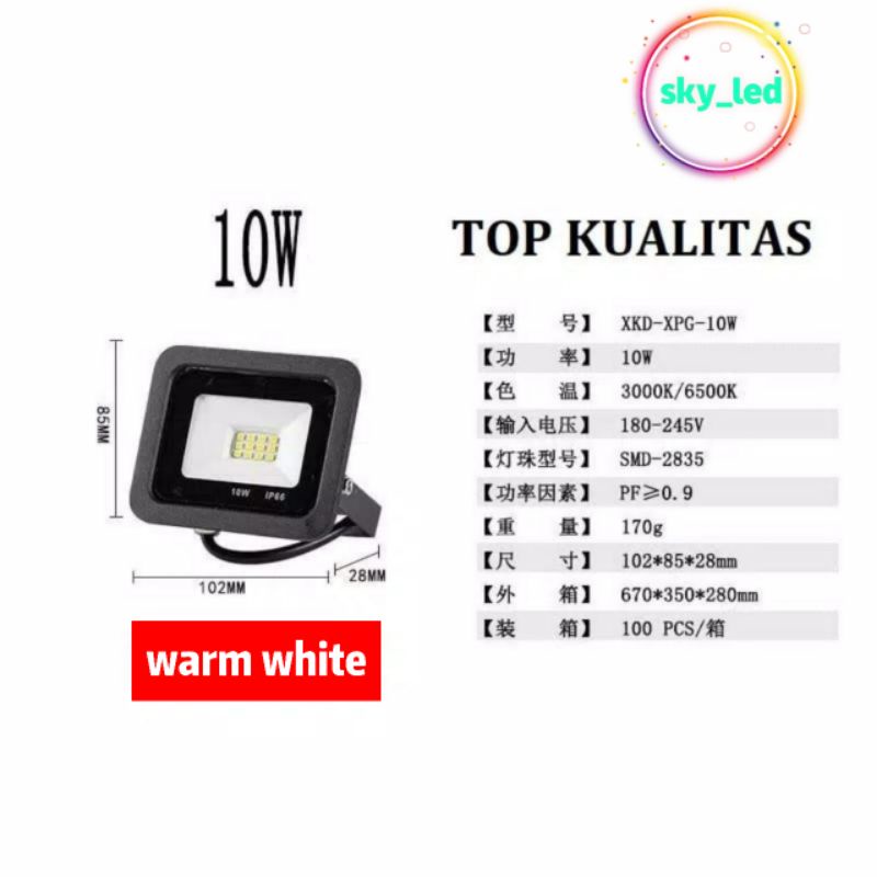 Jual lampu sorot tipis led SMD 10w 20w 30w outdoor tembak/ flood light/ kap sorot led | Shopee ...