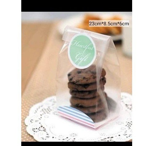 Jual PLASTIK COOKIES TRANSPARAN DOVE TRAY BIRU PINK GARIS WARNA 23x8 ...