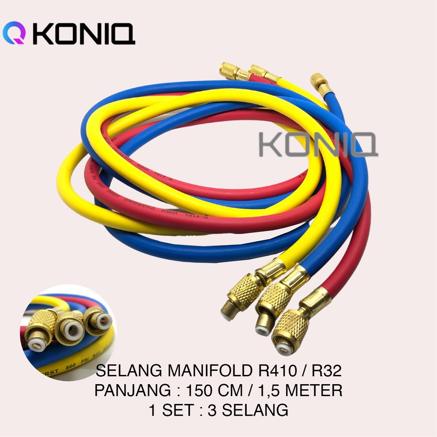 Jual SELANG MANIFOLD R410 / R32 - 1,5 METER / 150 CM / 1 SET : 3 PCS ...