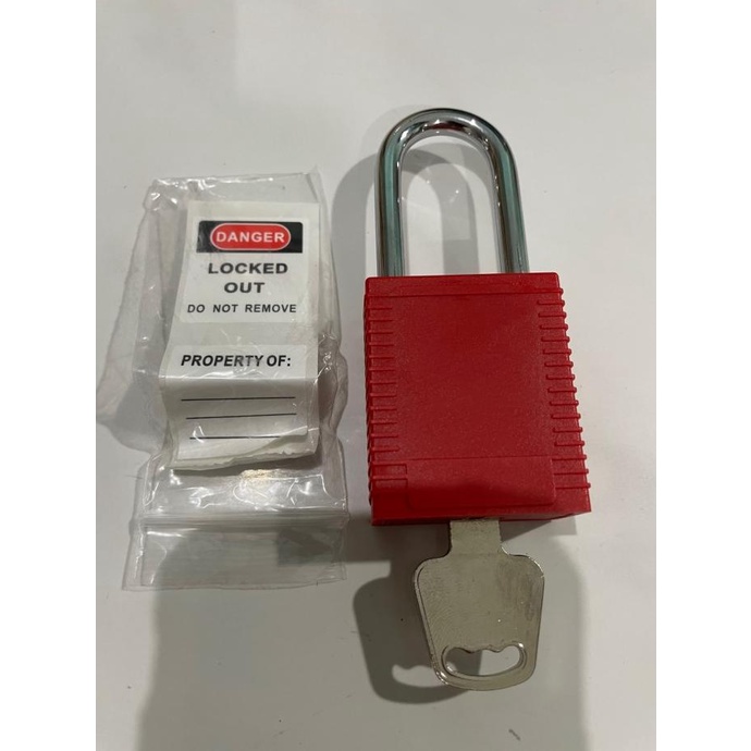 Jual =+=+=+] Safety Padlock Nylon Red 38 mm, loto padlock, pad lock ...