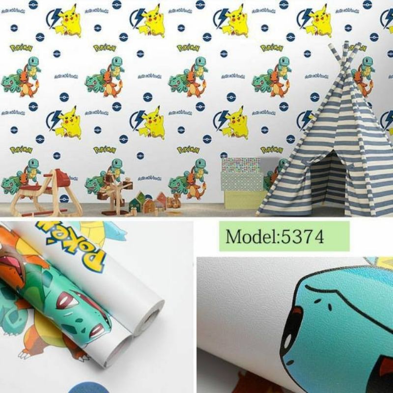 Jual Wallpaper Dinding Karakter Pokemon Buat Kamar Anak | Shopee Indonesia