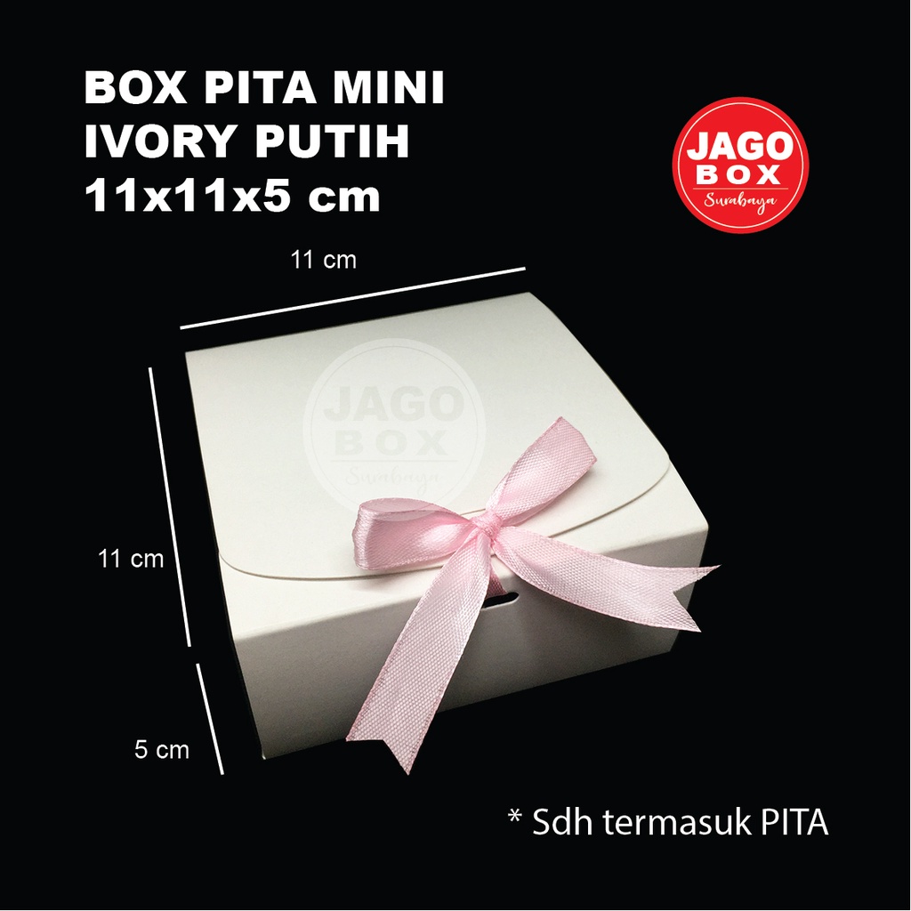 Jual KOTAK / BOX GIFT / HADIAH SOUVENIR PITA MINI 11x11x5 cm IVORY ...