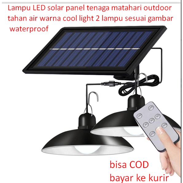 Jual Lampu LED solar panel tenaga matahari outdoor tahan air warna cool ...