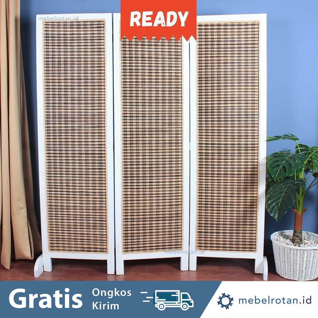 Jual PENYEKAT PARTISI RUANGAN 3 DAUN LYDE WHITE | PEMBATAS SKETSEL KAYU ...