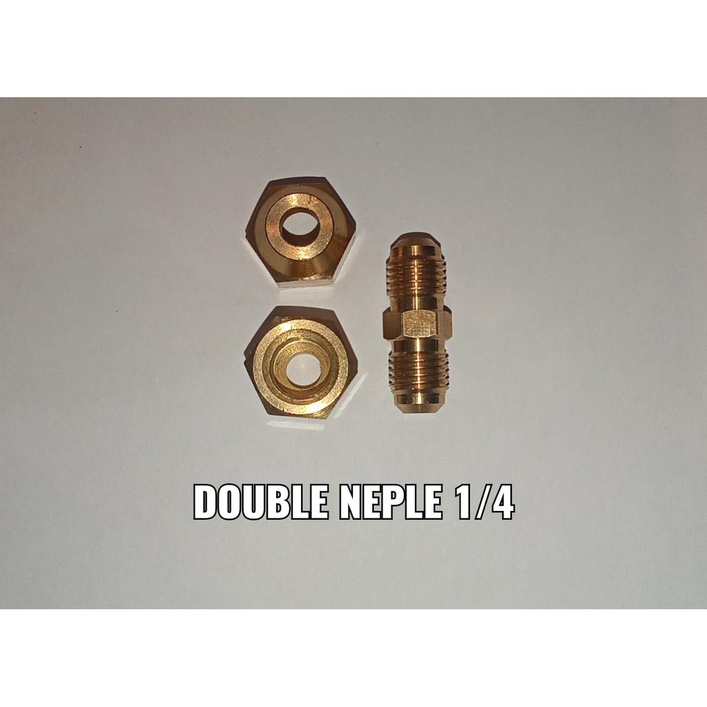 Jual Double Neple Nepel Set Pipa AC 1/4 | Shopee Indonesia