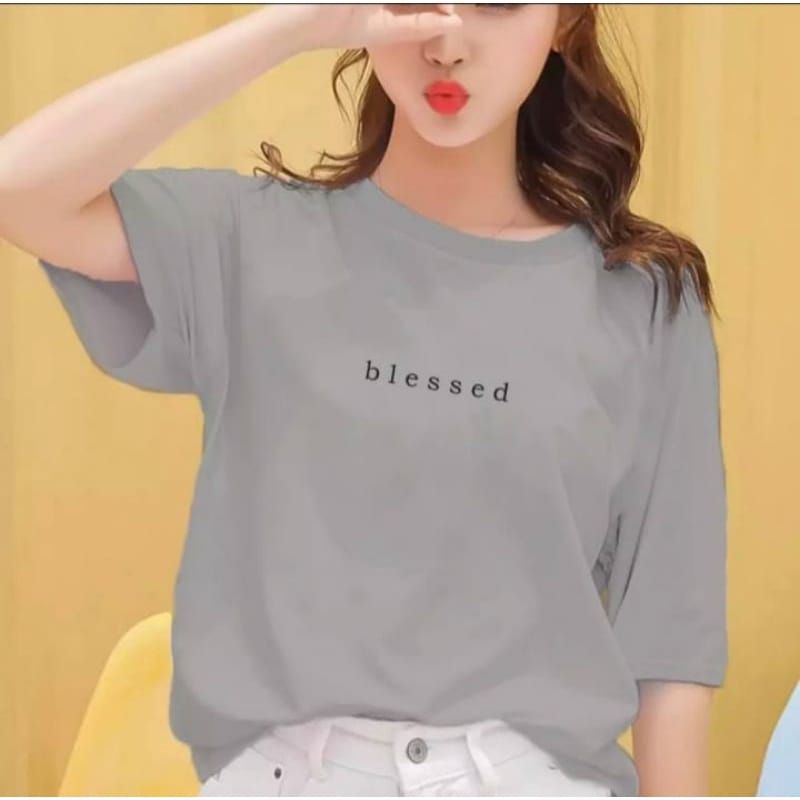 Jual KAOS BULAT UNISEX COWOK CEWEK DIGITAL PRINTING" BLESSED "CATTON 30s. | Shopee Indonesia