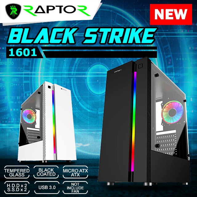 Jual CASING RAPTOR 1601 LED RGB WHITE NO FAN | Shopee Indonesia