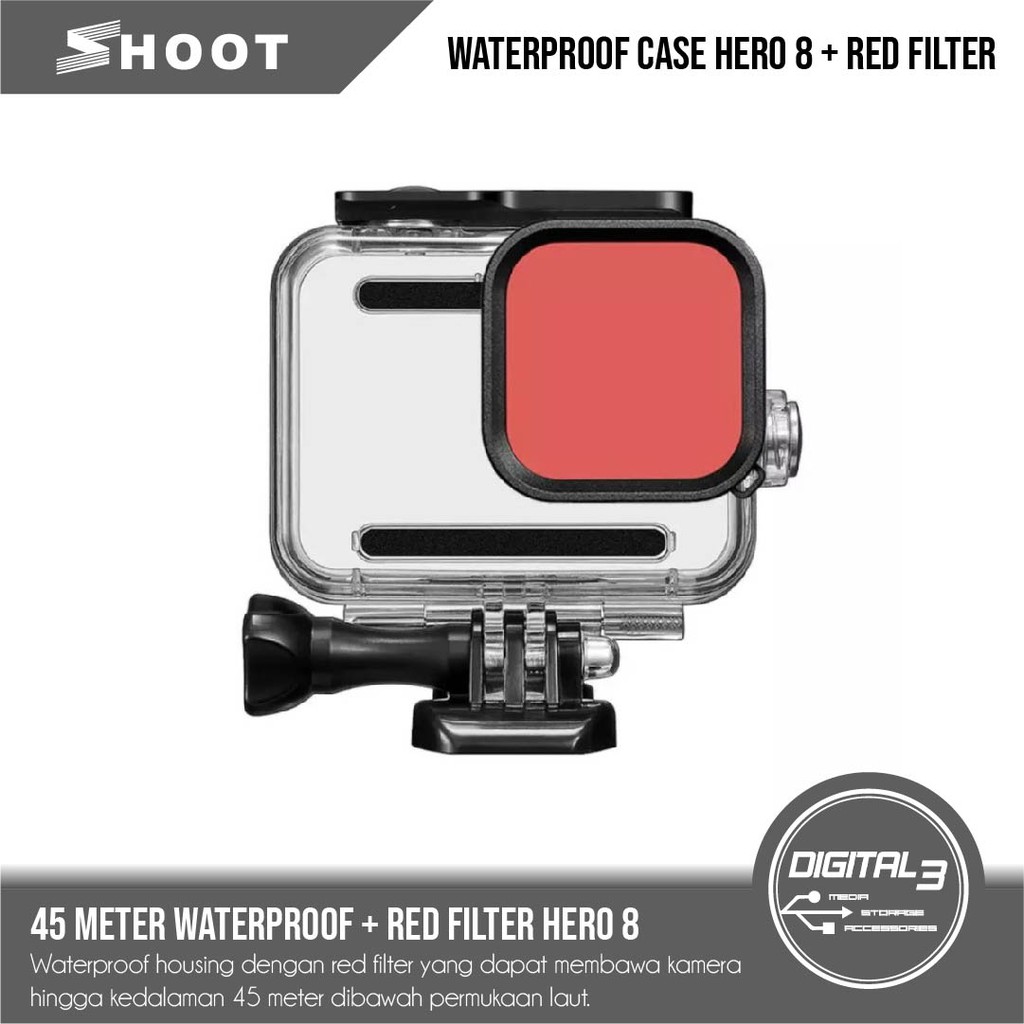 Jual Shoot Waterproof Case Dive Housing Plus Red Filter GoPro Hero 8 ...