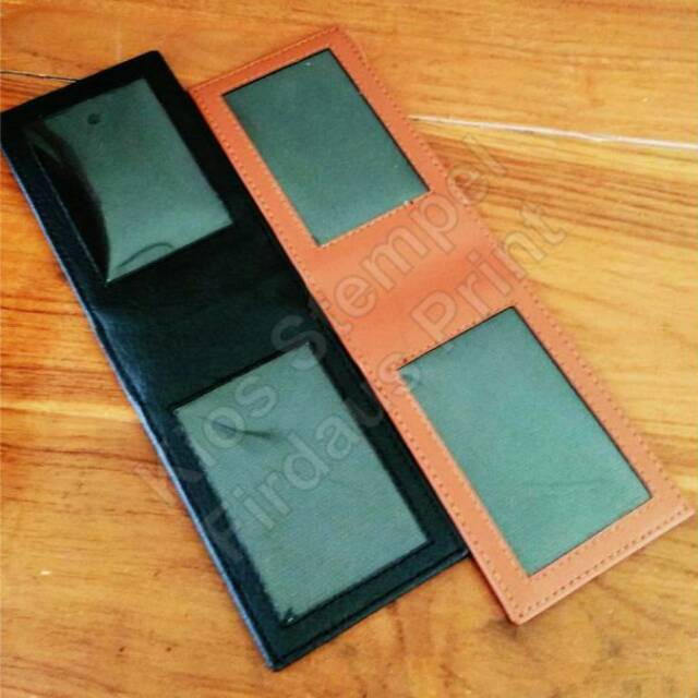 Jual Tempat id card name tag kulit sintetis magnet saku | Shopee Indonesia