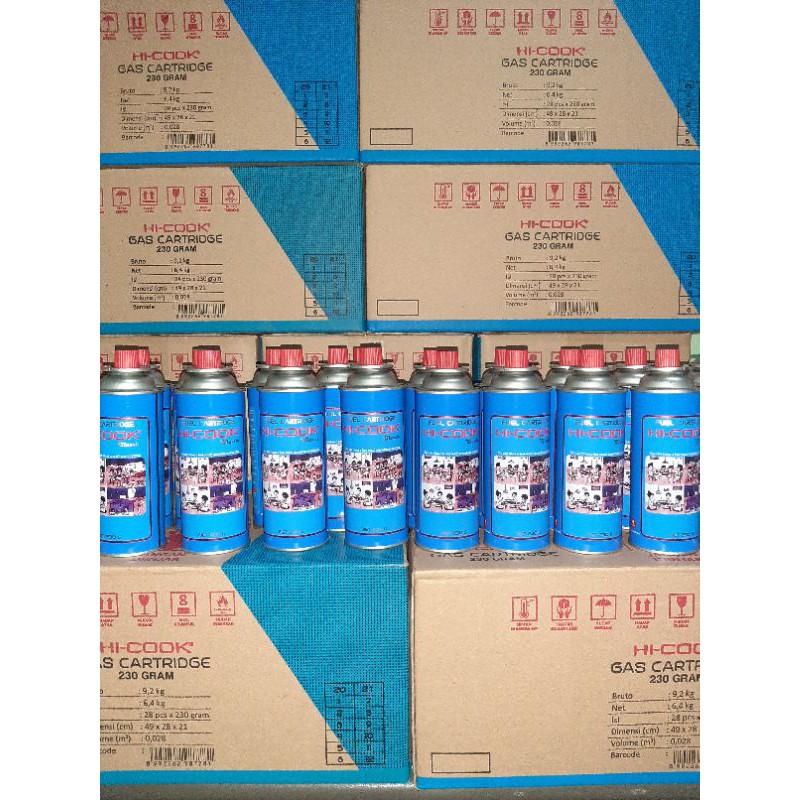 Jual GAS PORTABLE HI COOK 230 GR PER KARDUS (28 Kaleng) ORIGINAL ...