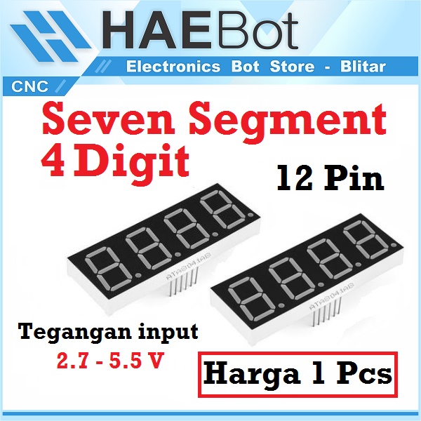 Jual [HAEBOT] Seven Segment 4 Digit Common Katode 5V 7 Segment 0.56 ...