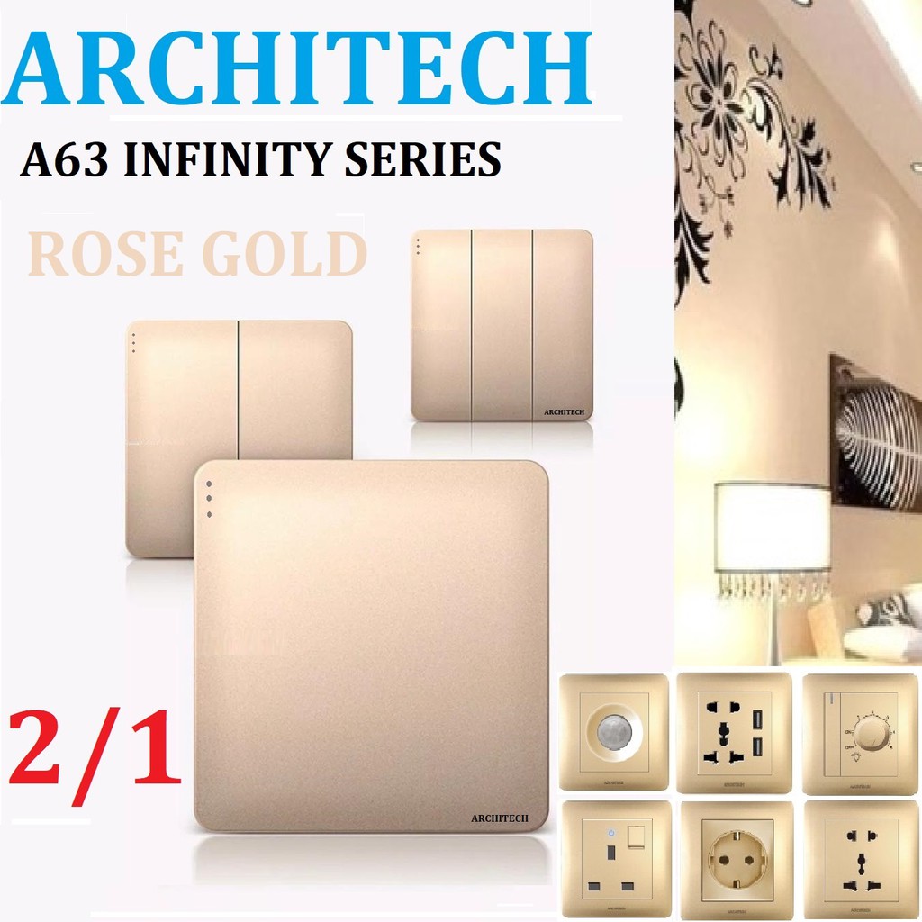Jual SAKLAR INFINITY GOLD A63 ARCHITECH /STOP KONTAK / SAKELAR / CETEKAN SAKLAR RUMAH | Shopee ...