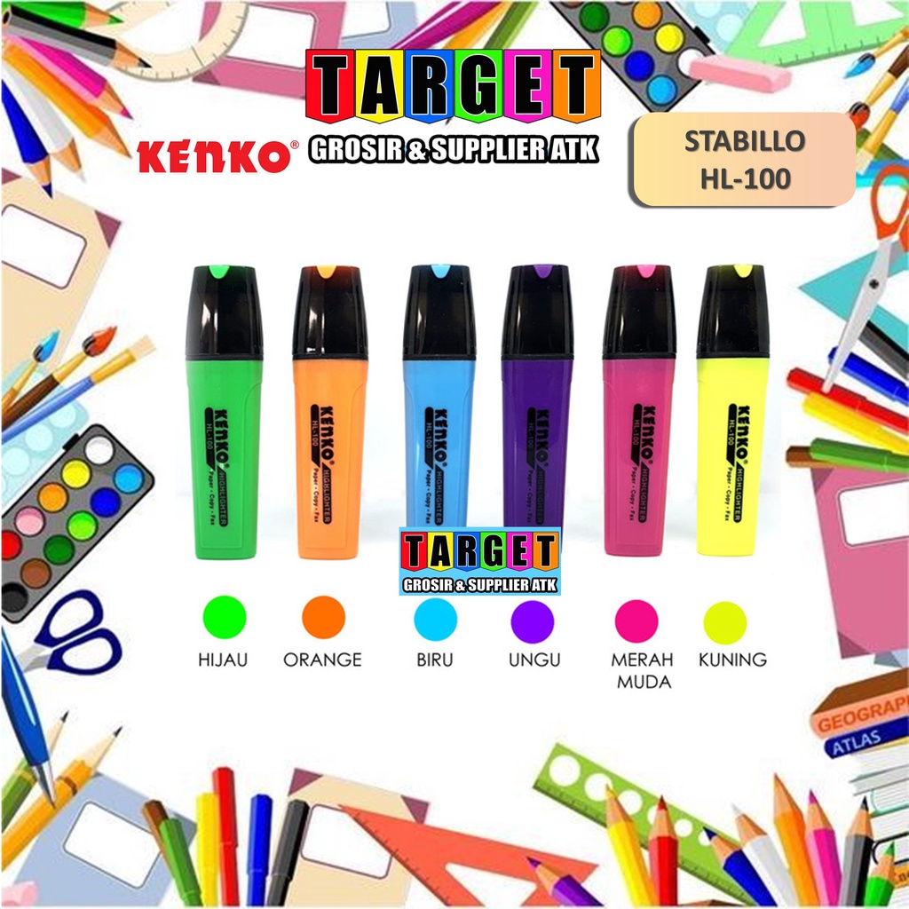 Jual STABILO WARNA KENKO HIGHLIGHTER HL-100 | Shopee Indonesia