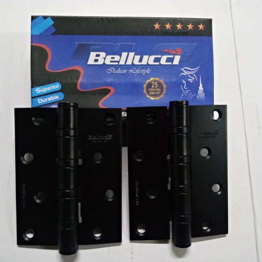 Jual Engsel Pintu Hitam ukuran 4 inch merk Bellucci | Shopee Indonesia