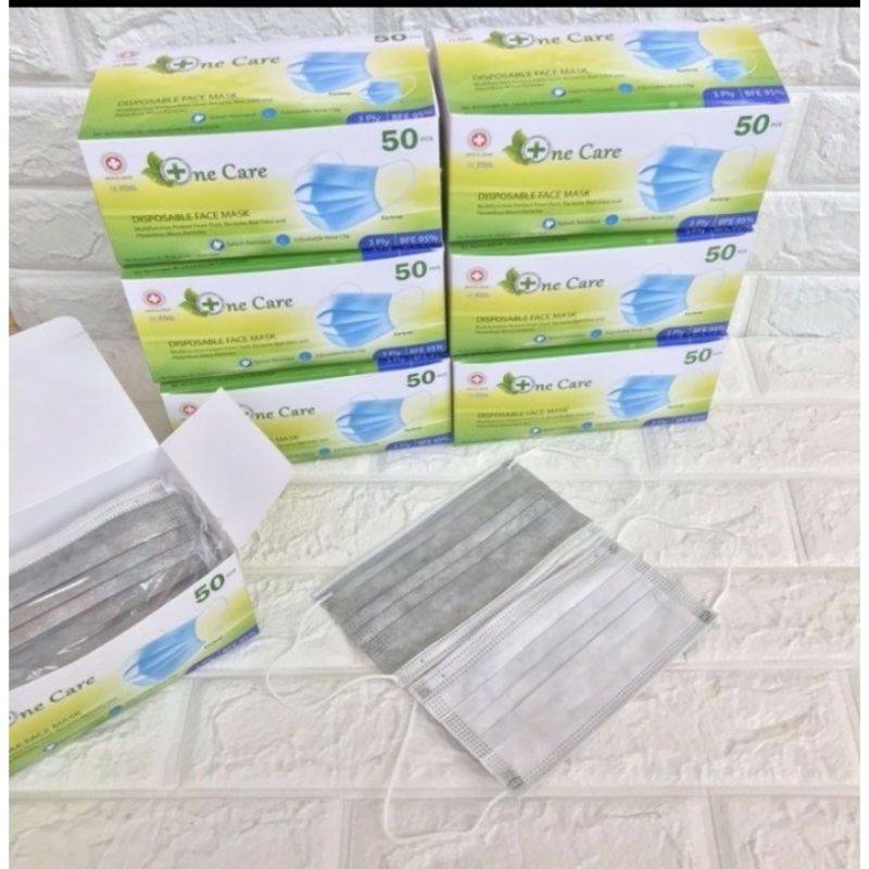 Jual Masker 3ply non hijab abu-abu(50pcs) | Shopee Indonesia