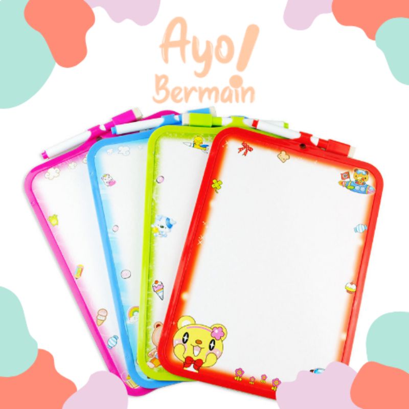 Jual Papan Tulis Mini Whiteboard + Spidol / 2 Sisi / Double Side ...
