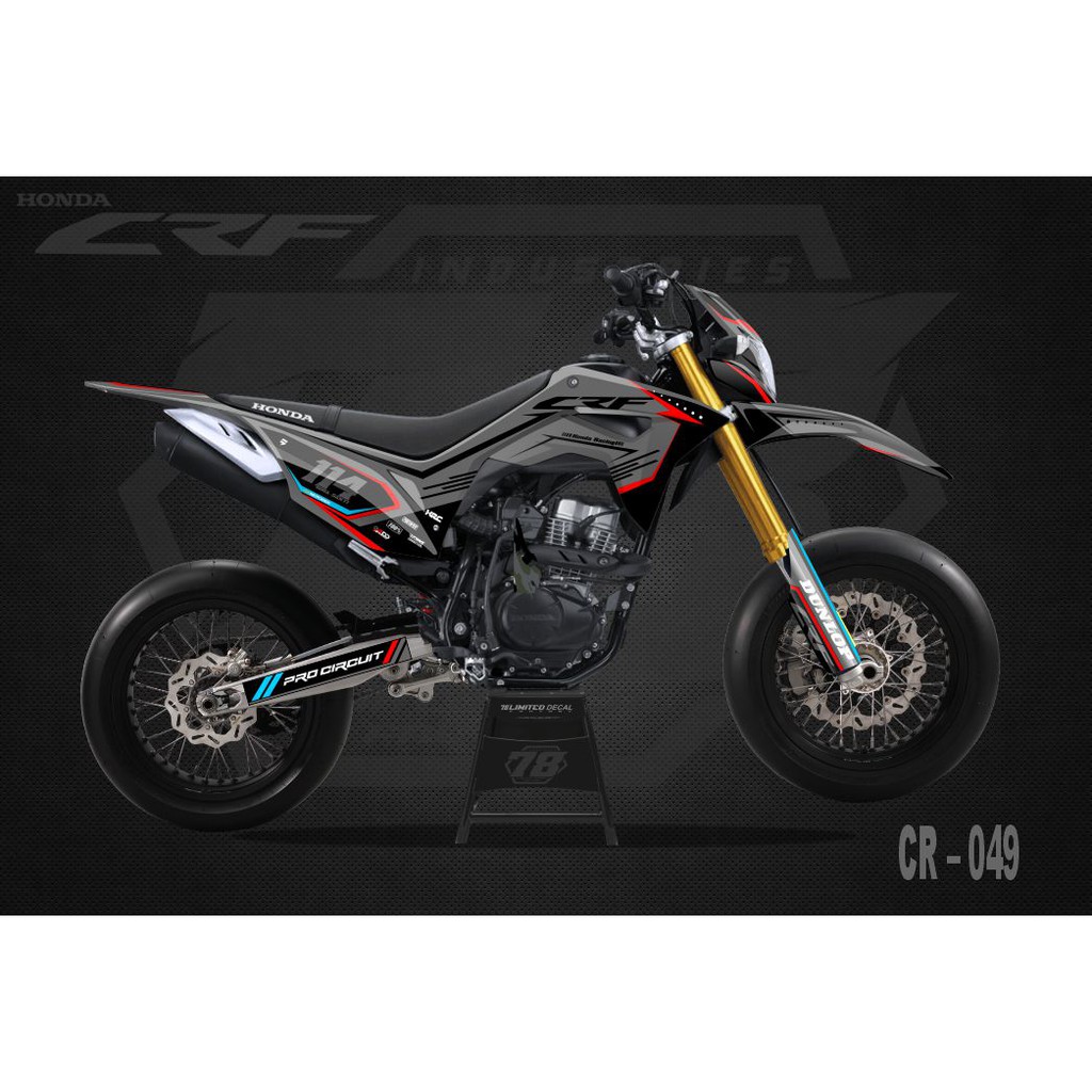 Jual Decal Sticker CRF 150L Fullbody Custom Desain Supermoto Code 049 ...