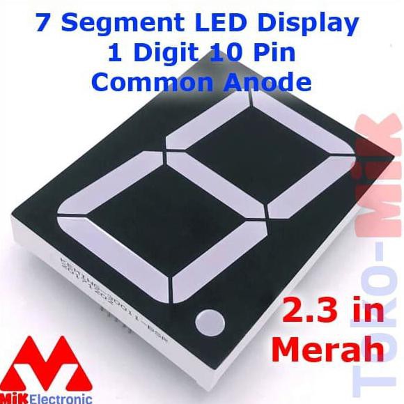 Jual 7 Segmen Segment Led Display 1 Digit Common Anode 2,3 In 2.3 Inch ...