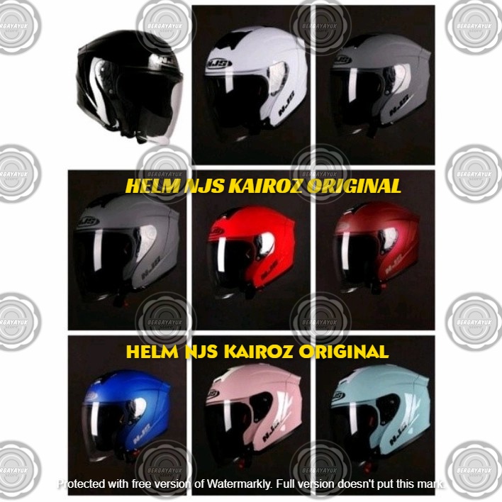 Jual Helm NJS Kairoz Half Face - Original Fullset | Shopee Indonesia