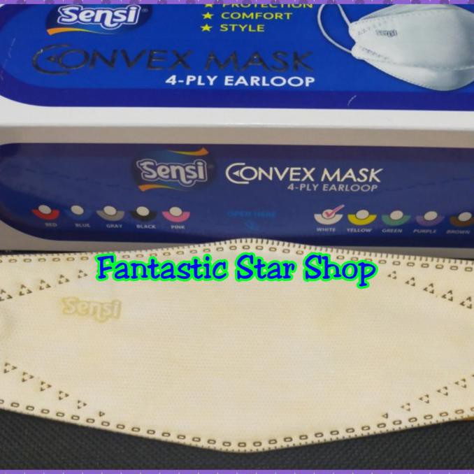 Jual Masker Sensi Convex Mask 4ply - max 2 box - Kuning Ready | Shopee ...