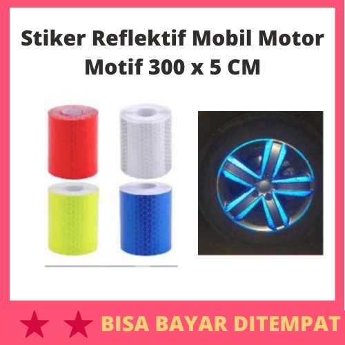 Jual Stiker Reflektif Mobil Motor Motif 300 x 5 CM / Stiker Sticker ...