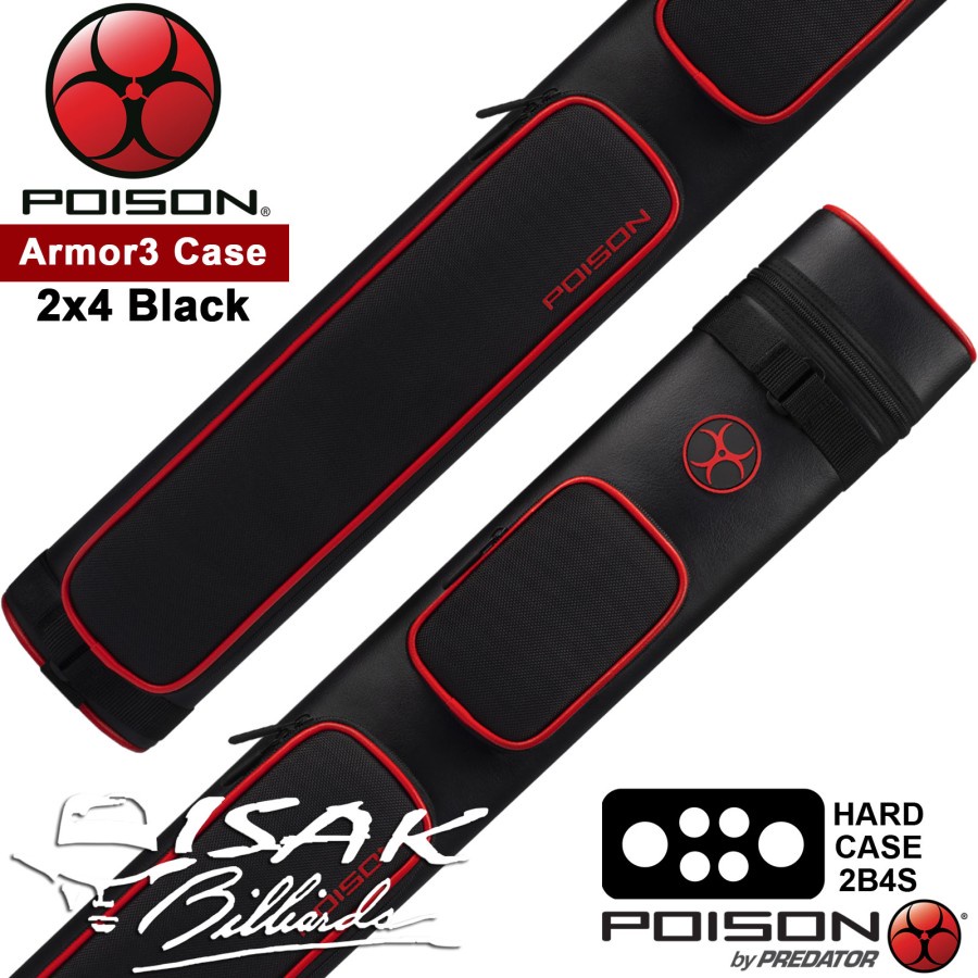Jual Poison Armor 2x4 Black Hard Pool Cue Case - Tas Stick Billiard ...