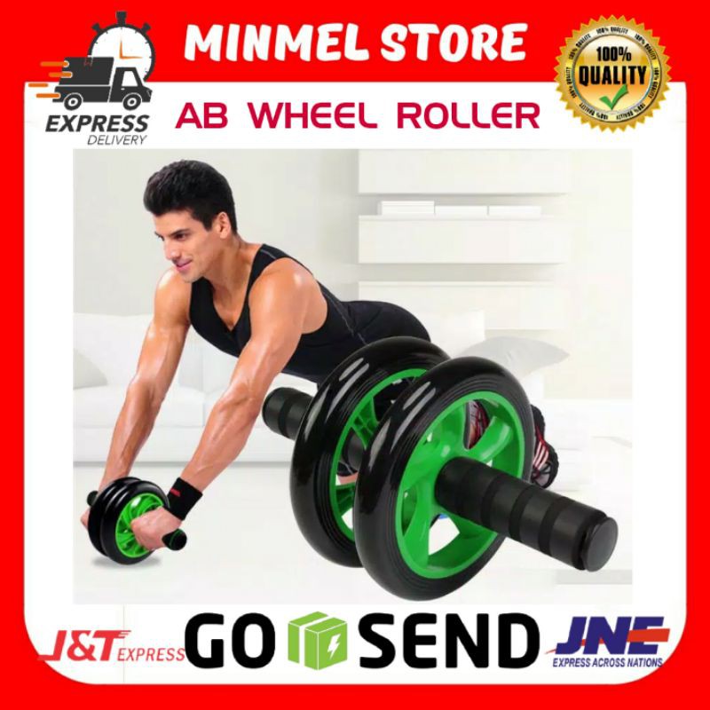 Jual AB WHEEL SPORT ALAT GYM FITNESS ALAT PUSH UP RODA AB WHEEL ROLLER ...