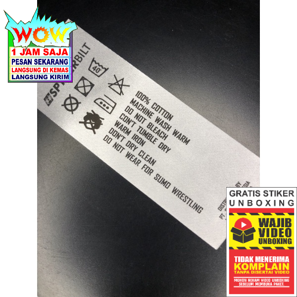 Jual SPYDERBILT CARE LABEL WASHING TAG CO 1X DI KIRIM 600PCS | Shopee ...