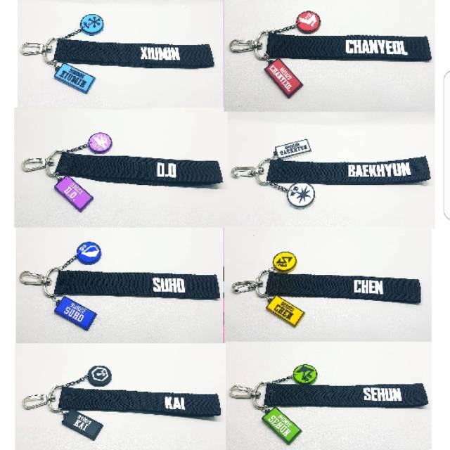 Jual Exo gantungan kunci strap name light stick kpop member lanyard keyring | Shopee Indonesia