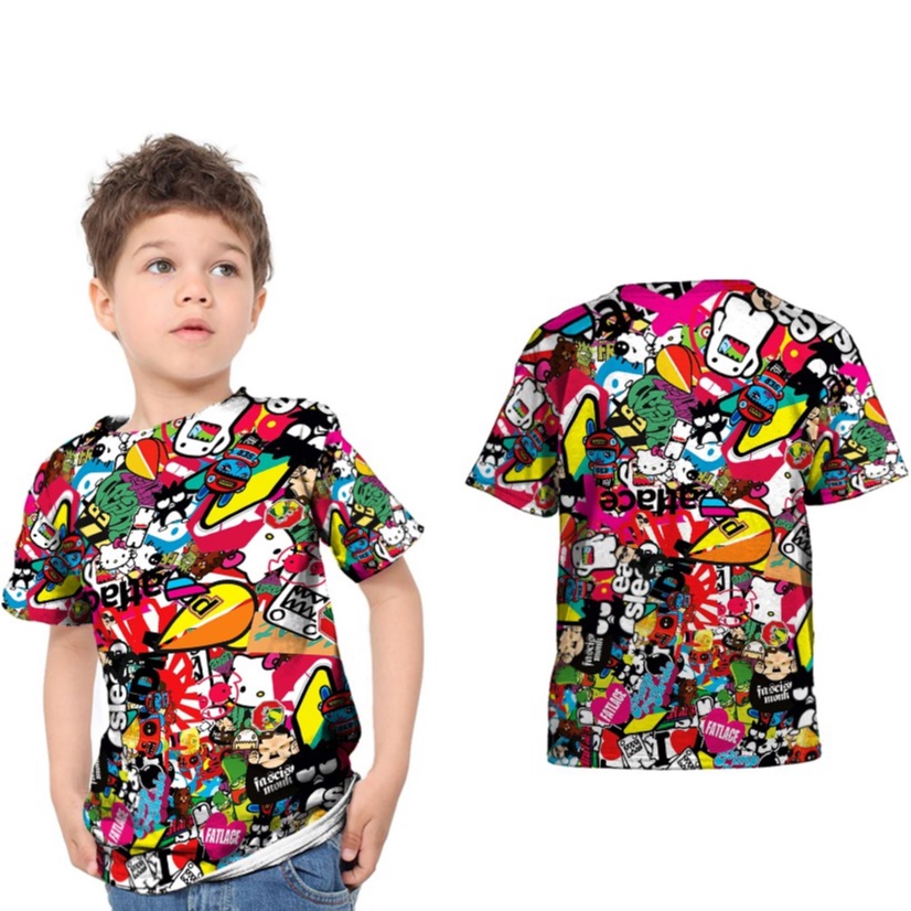 Jual DOODLE Baju Anak Tangan Panjang Fullprint Gratis pakai tulisan ...