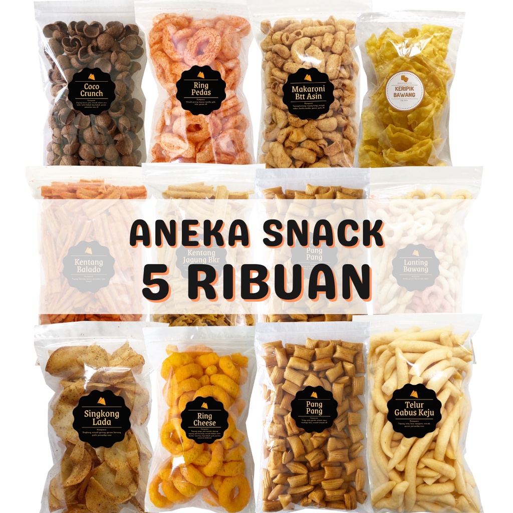 Jual [KENZ SNACKS] Aneka Snack Serba 5.000 / Camilan 5 Ribu Bebas Pilih Rasa / Snack Kiloan ...