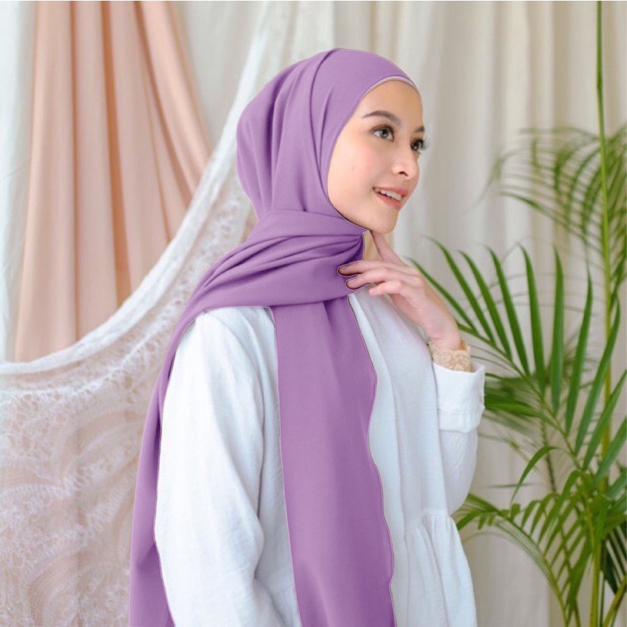 Jual PASHMINA INNER 2IN1 Ceruty Babydoll Viral premium Pasmina Tante Lala instant hijab ciput ...
