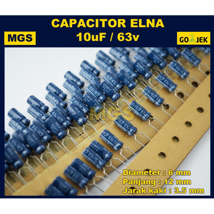 Jual 10Pcs Kapasitor Elko 10uf 63v Elna Original Box Renteng Capacitor Elco 10uf 63v | Shopee ...