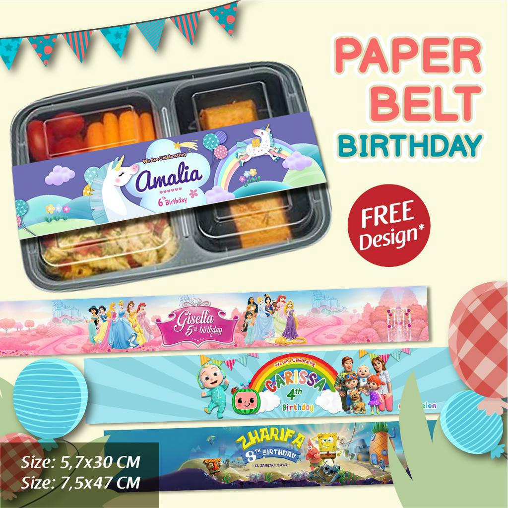 Jual [Isi 50] Paper Belt Ulang Tahun Tema Anak-Anak/ Label Roll Bento/ Birthday Belt | Shopee ...
