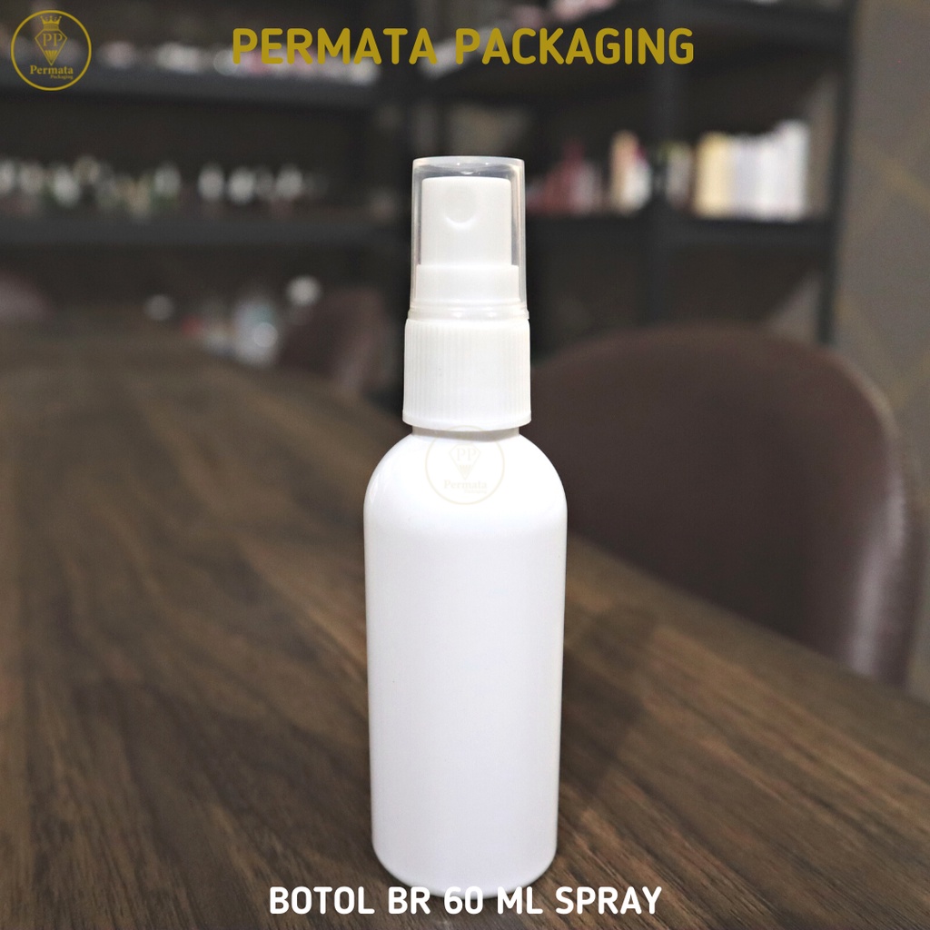 Jual Botol BR 60ml Spray / Botol Boston Round 60ml Spray / Botol Spray Plastik 60ml / Botol ...
