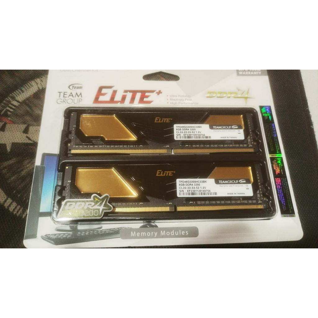 Jual Teamgroup Memory Elite Plus DDR4 16GB (2x8GB) 3200Mhz - Black Gold ...