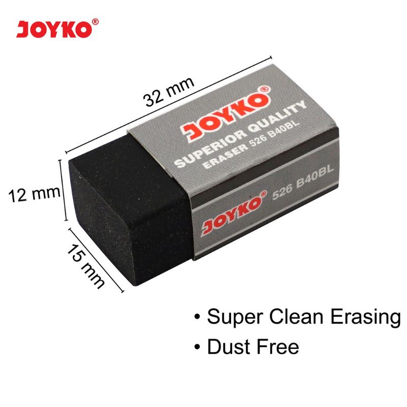 Jual Penghapus Joyko 526-B40BL - Eraser Hitam Setip Stip Peralatan Gambar Sekolah | Shopee Indonesia