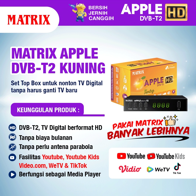 Jual Ferison Set Top Box Tv Digital Matrix DVB T2 Apple (Bisa untuk TV ...